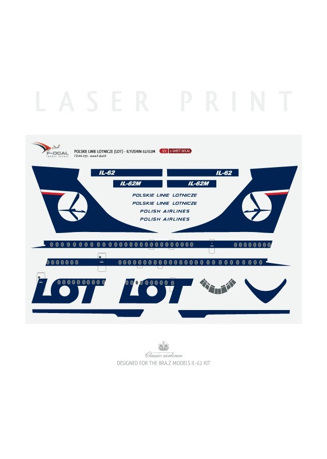 LOT - Ilyushin 62 - F-DCAL French Decals