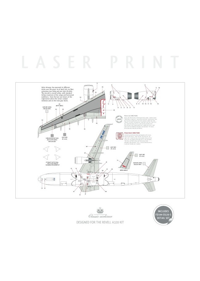 Adria Airways (v.2) - Airbus A320 - F-DCAL French Decals