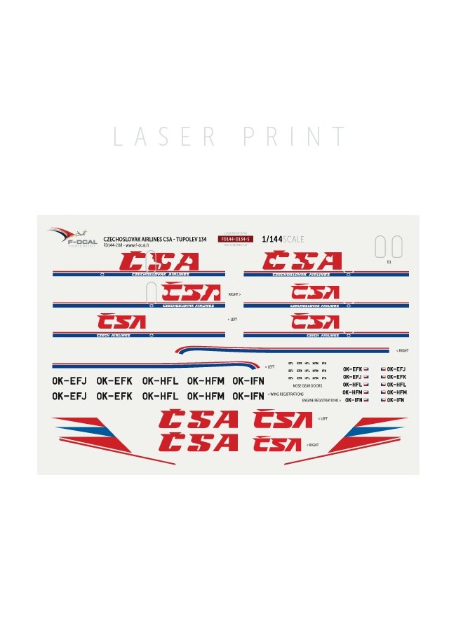 CSA - Tupolev 134 - F-DCAL French Decals