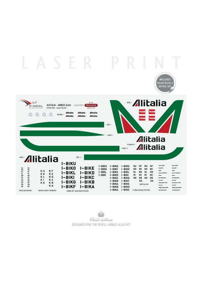 Alitalia - Airbus A320 - F-DCAL French Decals