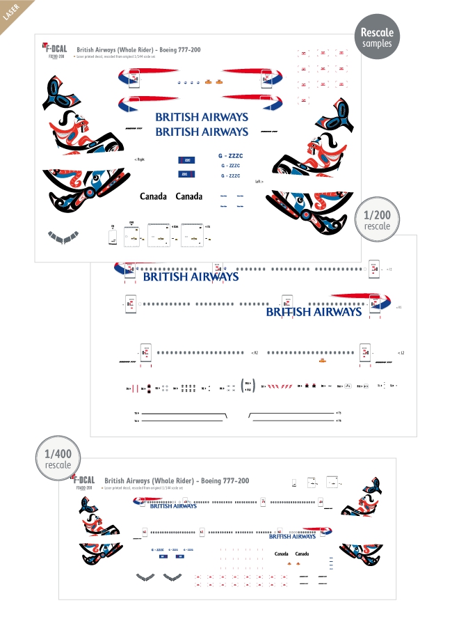 British Airways - Boeing 777-200 (Whale Rider) - F-DCAL French Decals
