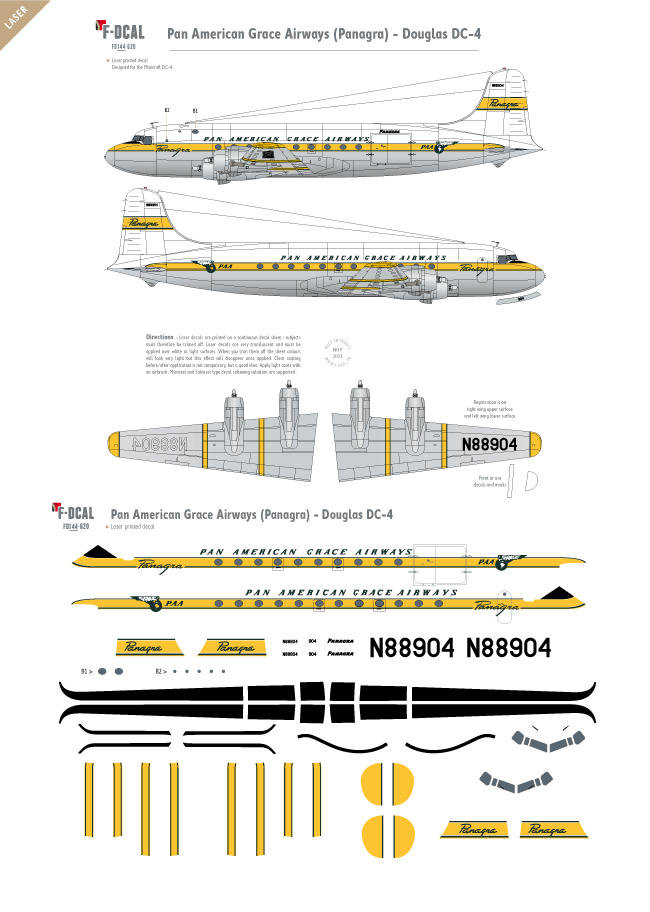 Panagra - Douglas DC-4 - F-DCAL French Decals