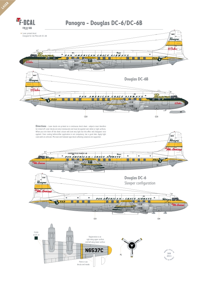 Panagra - Douglas DC-6/DC-6B - F-DCAL French Decals