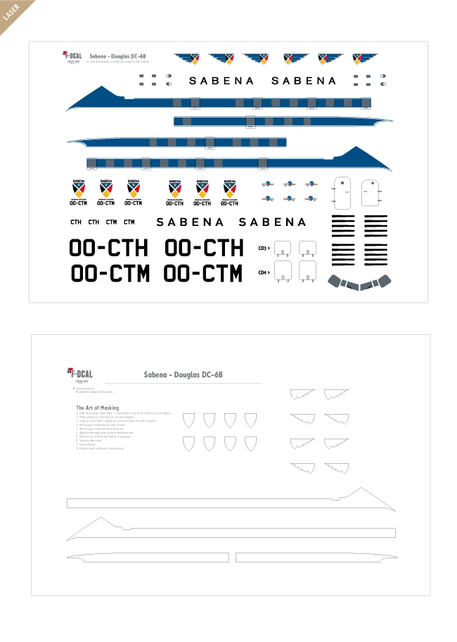 Sabena - Douglas DC-6B - F-DCAL French Decals
