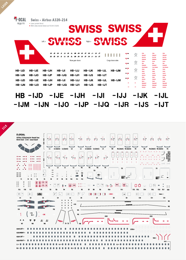 Swiss - Airbus A320 - F-DCAL French Decals