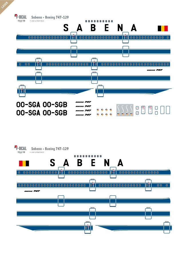 Sabena (livrée originale) - Boeing 747-129 - F-DCAL French Decals
