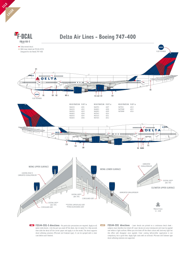 Delta - Boeing 747-400 - F-DCAL French Decals