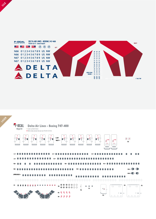 Delta - Boeing 747-400 - F-DCAL French Decals